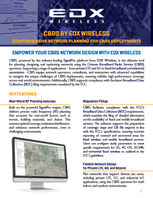 Product Brief - EDX Wireless Planning Software